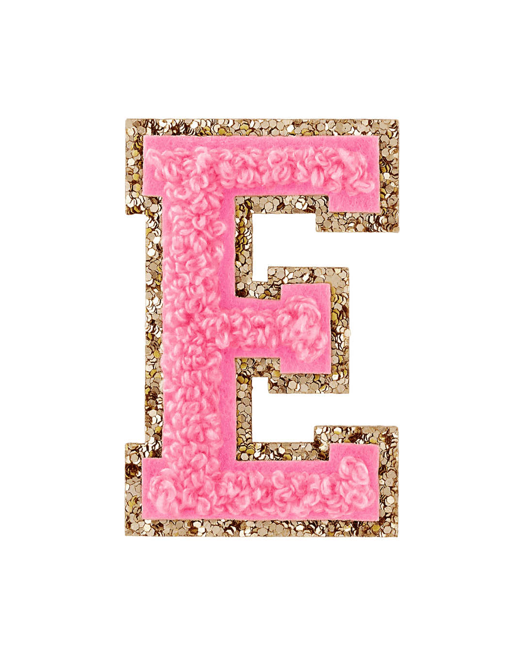 Guava Pink Glitter Varsity Letter Patch | American Deadstock