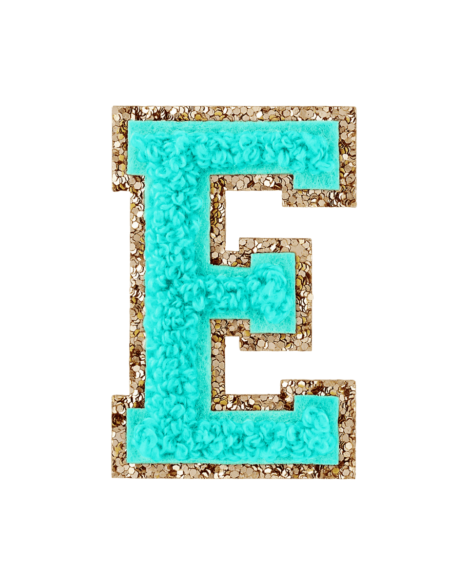 Laguna Green Glitter Varsity Letter Patch | American Deadstock