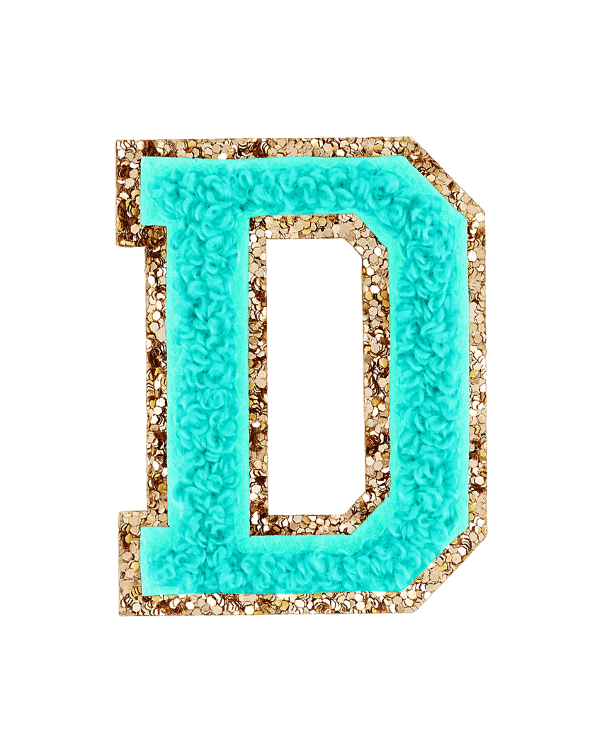 Laguna Green Glitter Varsity Letter Patch | American Deadstock