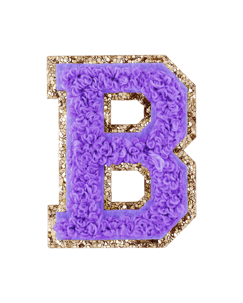 Lavender Purple Glitter Varsity Letter Patch | American Deadstock